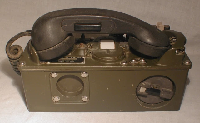 VINTAGE US ARMY Field Telephone Set TA-312/PT Military Radio Phone ...