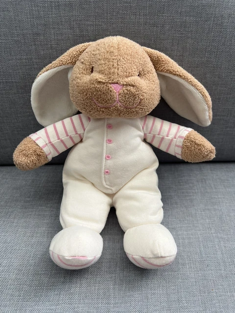 TESCO HUGGING FRIENDS Bunny Bear Soft Toy Plush Striped Pyjamas Cuddle ...