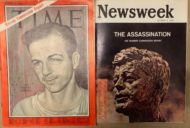 TIME/NEWSWEEK MAGAZINES FROM 1964.Warren commission report on JFK ...