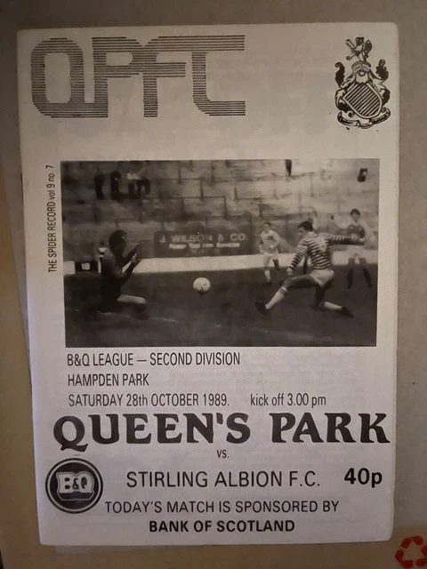 5 X QUEENS Park v Stirling Albion 1976-2002 £2.80 - PicClick UK