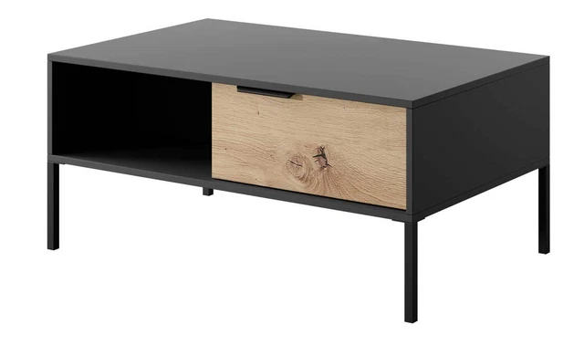 TABLE BASSE TABLE de Salon Rave 96x60x44cm Noir Artisan Chêne EUR 261 ...