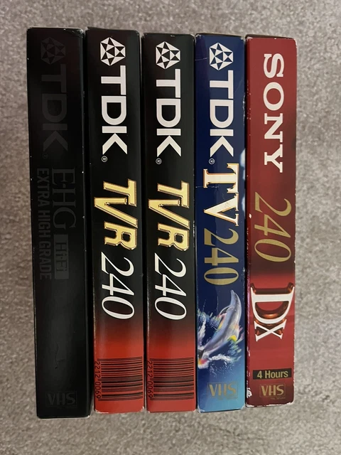 5 TDK SONY VHS Video Tape Cassettes Mixed Recordings Film And TV German ...