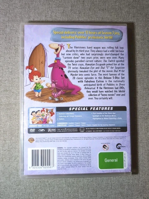 THE FLINTSTONES SEASON 3 DVD 1962 5 Disc Set Animated TV Series Classic ...
