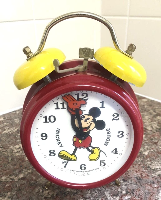 Vintage Disney Mickey Mouse Clock Wind Up Alarm Clock Germany 1987 Working £1999 Picclick Uk
