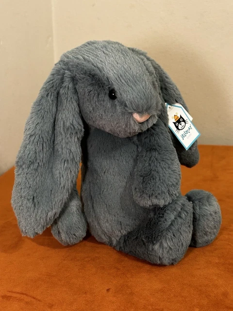 NEW JELLYCAT MEDIUM Bashful Forest Bunny BNWT Green Rabbit Retired Soft ...