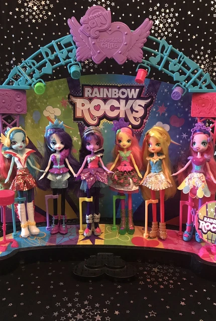 MY LITTLE PONY Equestria Girls Rainbow Rocks Mane Event Stage & 6 Dolls ...