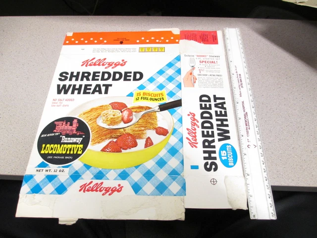 CEREAL BOX KELLOGGS 1959 Shredded Wheat balloon locomotive train ...
