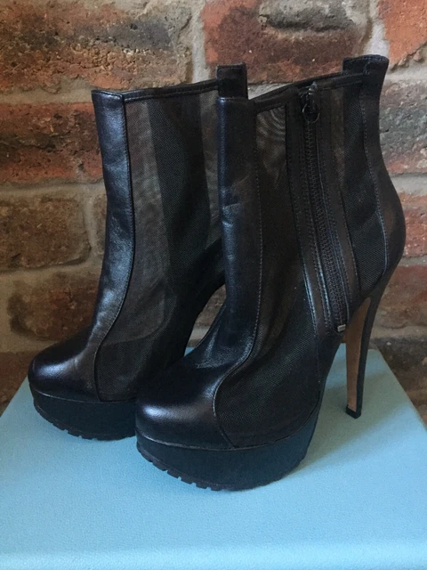 BNWOB CHRISTOPHER KANE Topshop Womens Black Platform Mesh Heel Boots ...