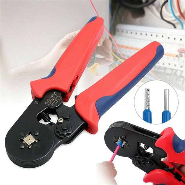 INSULATED CABLE CONNECTORS Terminal Ratchet Crimping Wire Crimper Plier ...
