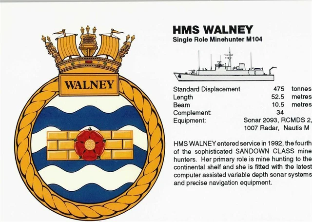 10012943 - SERIE Royal Navy Schiffsabzeichen Wappen der HMS Walney ...