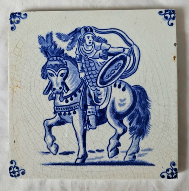 WARRIOR ON HORSE Minton Antique 6 Inch Tile £44.00 - PicClick UK