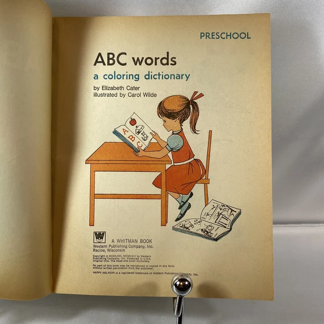 VINTAGE COLORING BOOK ABC Words Coloring Dictionary 1963 Color ...