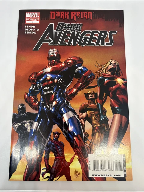 MARVEL COMICS DARK Reign Dark Avengers #1 2nd Print Variant Bendis ...