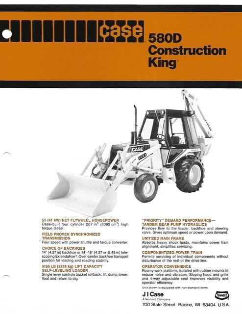EQUIPMENT BROCHURE - Case - 580D Construction King - Backhoe Loader ...