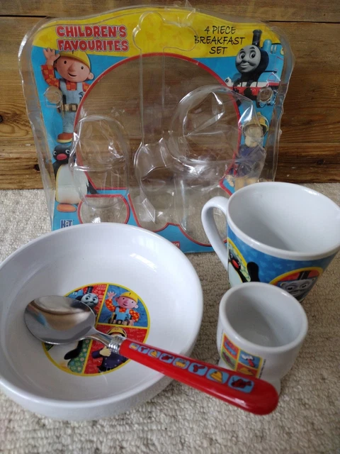 4 PIECE BREAKFAST Set Fireman Sam, Pingu, Thomas, Bob the Builder ...