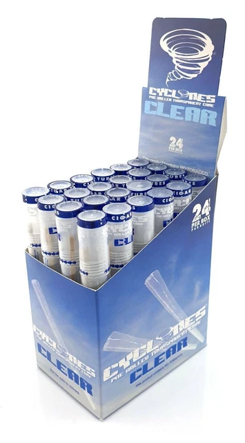 BOX OF 24 CYCLONE Natural Clear Pre-Rolled Cones Cigarette Flavoured ...