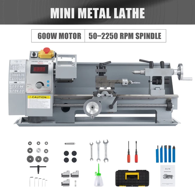 COMPACT 8X14 MINI Metal Lathe 2250rpm Brushed Motor Metal Gear $596.84 ...