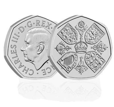 SILVER PROOF KING Charles III Queen Elizabeth II 2022 50p Coin - In ...