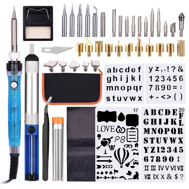 WOOD BURNING TOOL Kit 53PCS Professional Pyrography Pen Soldering Set ...