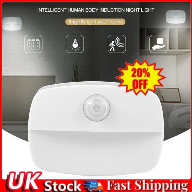 STICK-ON MOTION SENSOR Light Stairs Cordless Lamp Kitchen Wall LED ...