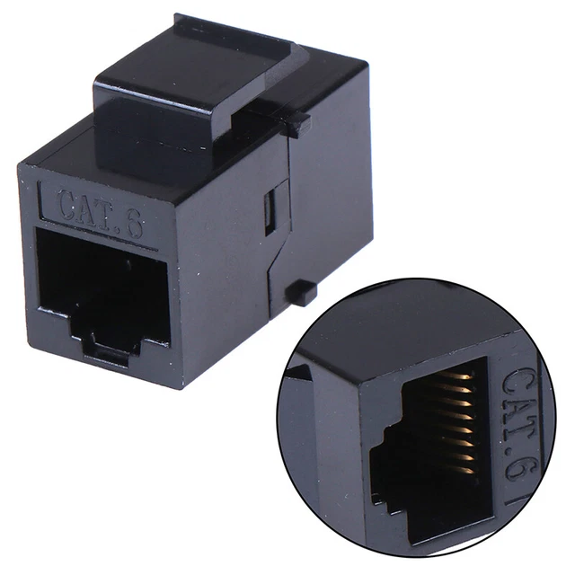 RJ45 FEMALE TO UTP Cat5e CAT6 Keystone Jack Inline Coupler Connector ...