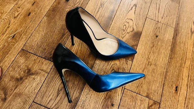 Kurt Geiger Black And Blue Patent Heels Uk Size 6 Eur 39 Only Worn A Few Times £2499