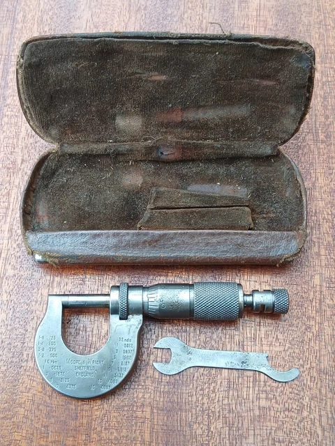 VINTAGE MOORE AND Wright micrometer 933 with original case and spanner £11.12 - PicClick UK