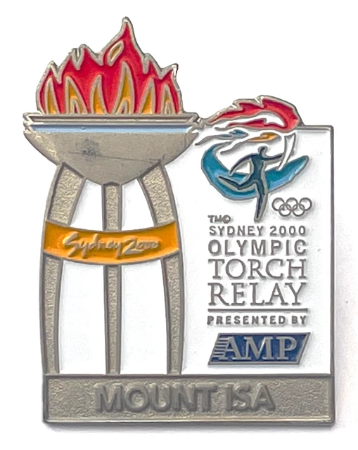 MOUNT ISA ~ SYDNEY 2000 OLYMPIC GAMES ~ TORCH RELAY ~ AMP SPONSOR pin ...