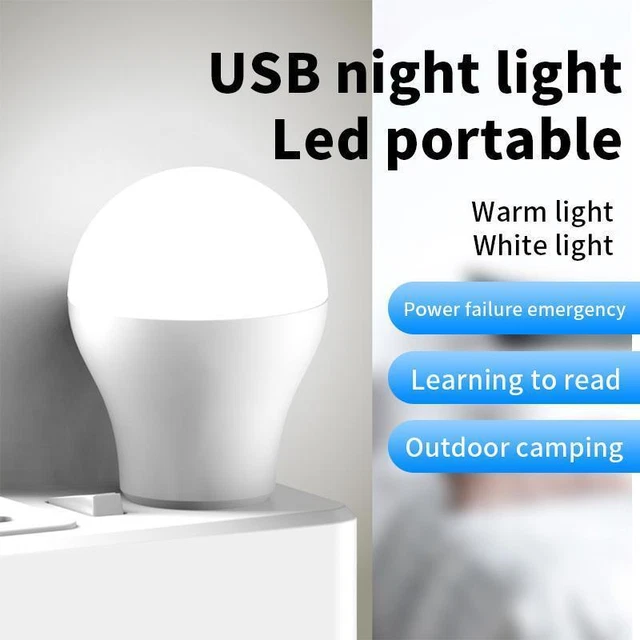 MY# LED NIGHT Light 6500K Mini USB Plug Lamp for Power Outage Emergency (3Pcs Wh £4.55 - PicClick UK