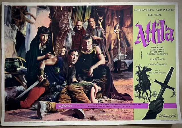 ATTILA-LOBBY CARD FOTOBUSTA originale-Anthony Quinn,Sophia Loren,Vidal ...