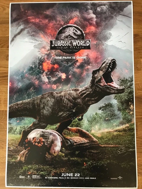 MOVIE POSTER JURASSIC World Fallen Kingdom 43cm x 64cm (bit bigger than ...