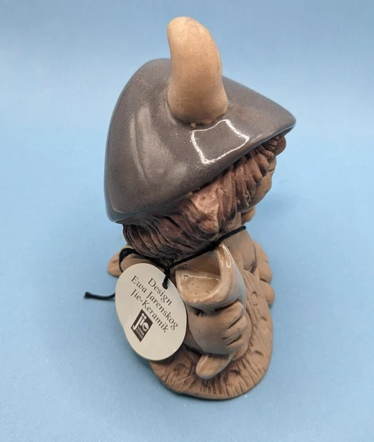 EWA JARENSKOG JIE-KERAMIK Pottery Viking TROLL Swedish Flag Figurine ...