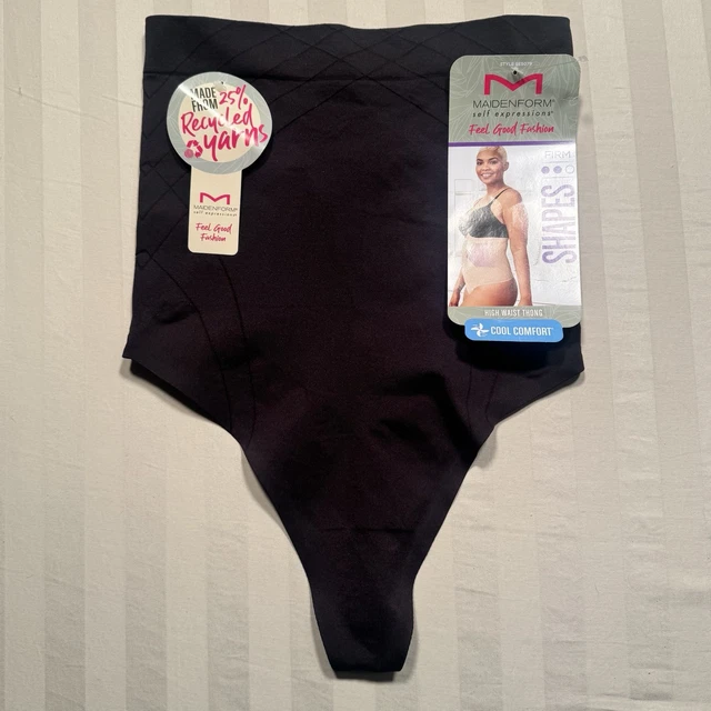MAIDENFORM SHAPES WOMENS Firm High Waist Thong Size Medium Body Shape £ ...