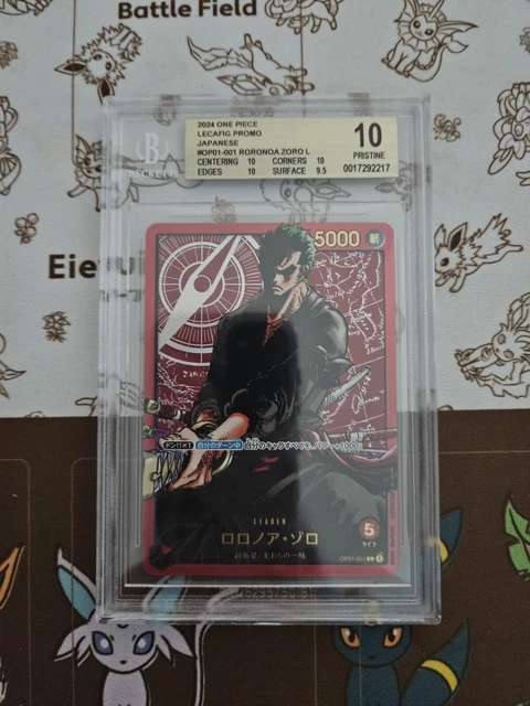 BGS 10 ONE Piece Roronoa Zoro OP01-001 Gold Text Leader LECAFIG Weekly ...