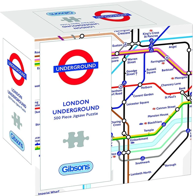 GIBSONS LONDON UNDERGROUND Tube Map 500 Pieces Jigsaw 100% Recycled ...