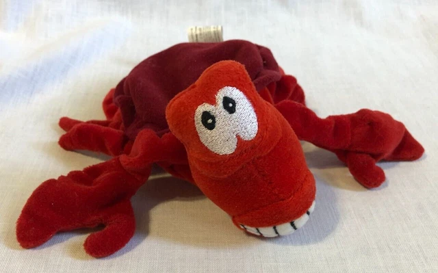 DISNEY STORE SEBASTIAN Little Mermaid Stuffed Plush Bean Bag Toy Red ...