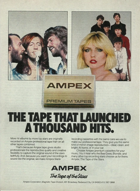 1981 CASSETTE AMPEX Blondie Bee Gees publicité imprimée vintage des ...