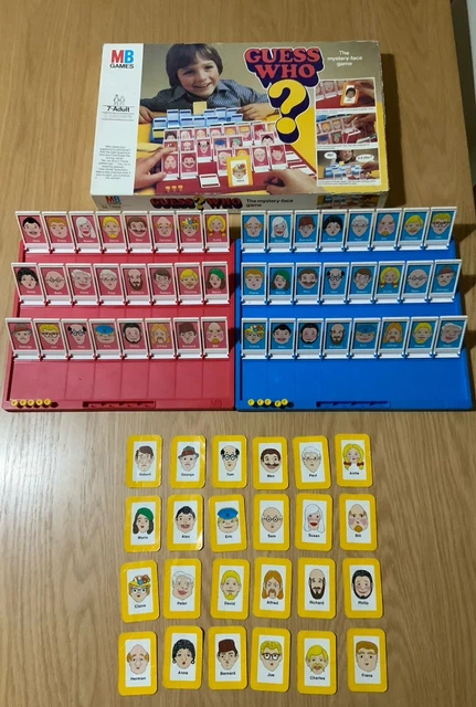 GUESS WHO BOARD Game By MB Games Retro Boxed Old Family Fun Vintage ...