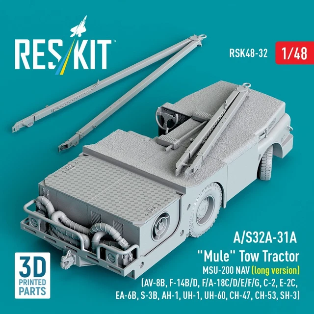 AIRCRAFT TOW TRACTOR A/S-32A-31A Mule MSU-200 NAV Long 1/48 ResKit ...