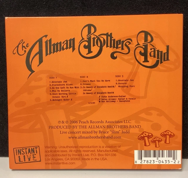 2006-ALLMAN BROTHERS BAND-INSTANT Live/3-Cd Sethouse Of Blues-Atlantic ...