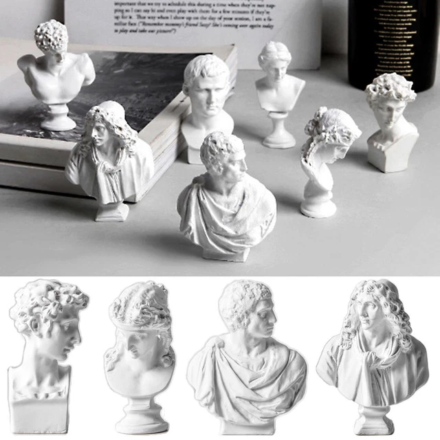 FAMOUS SCULPTURE GYPSUM Portraits Greek Mythology Figurine Plaster Bust ...