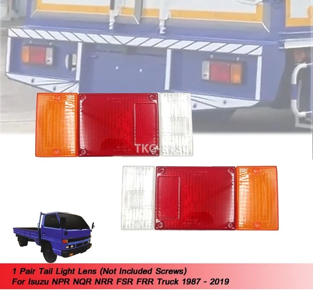 PAIR TAIL LIGHT Lens Fit For Isuzu NPR NQR NRR FSR FRR Truck 1987 ...