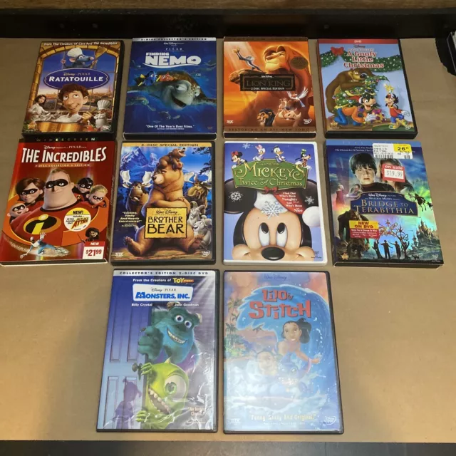 LOT OF 10 Disney Pixar Dvd Movies, Finding Nemo, Lion King, Monsters Inc, & More £13.85 ...