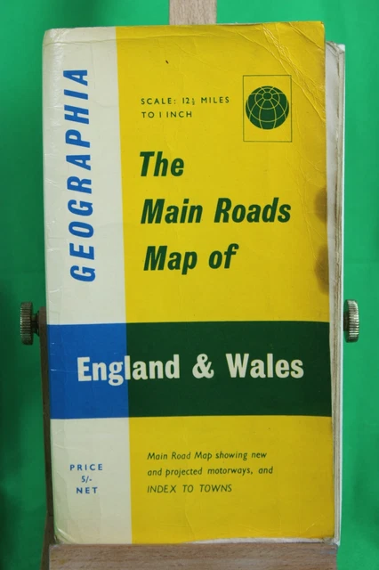 GEOGRAPHIA VINTAGE MAP Of England and Wales Motorways main Road map £3. ...