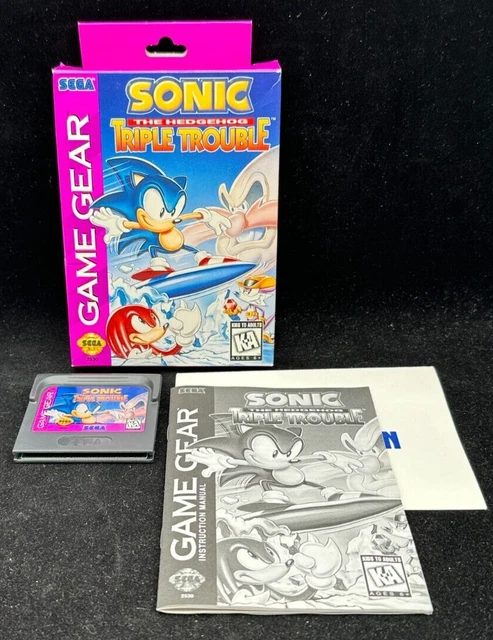 SONIC THE HEDGEHOG Triple Trouble Sega Game Gear CIB Complete Reg Card ...