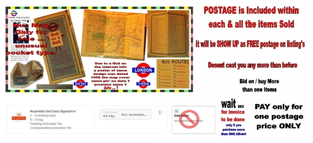 LONDON BUS MAP London transport map folding pocket map 1958 vintage ...