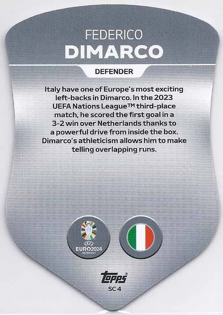 2024 TOPPS MATCH Attax Euro 2024 Chrome Pro Elite Shield Federico Dimarco SC-4 $9.25 - PicClick CA