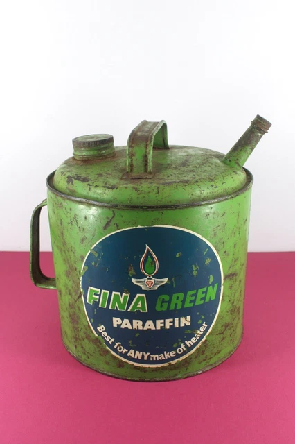 VINTAGE C1950S FINA GREEN PARAFFIN ONE GALLON CAN or TIN £34.00 ...