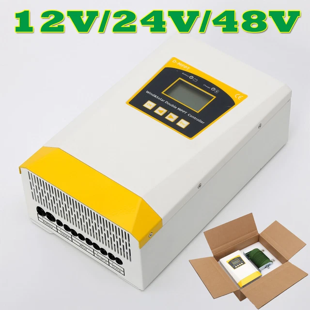 DUAL SOLAR & Wind MPPT Charge Controller Regulator 12V/24V/48V AUTO ...