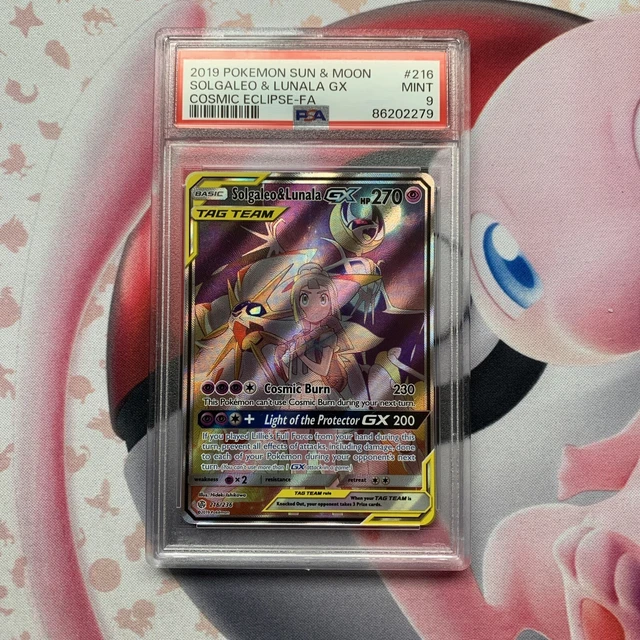 POKÉMON SOLGALEO & Lunala GX éclipse Cosmique Ultra Rare Alt Full Art #216 PSA 9 EUR 166,63 ...